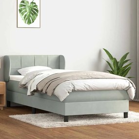 Box Spring Postel s matrací Světle šedá 90x220 cm Samet 3317553