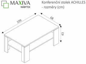 MAXIVA Konferenční stolek - ACHILLES, švestka