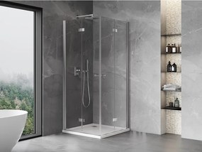Mexen Mist-F Duo, skládací sprchový kout 85 x 85 cm, čiré sklo, chromový profil, 8A6-085L-085P-01-00