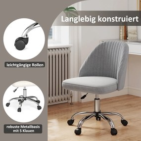 Costway Bezruká otočná židle, výškově nastavitelná make-up židle, kancelářská