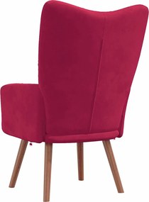 Relaxační křeslo vínové samet 328056