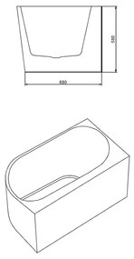 BPS-koupelny Volně stojící rohová akrylátová vana HYD-MER509B pravá 150x75 bílá, odtokový komplet zlatý kartáčovaný