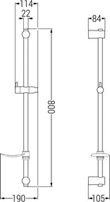 Mexen DF sprchová tyč s mýdlenkou 80 cm, zlatá - 79382-50