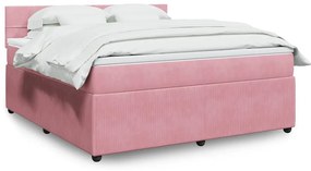 Box spring postel s matrací růžová 180x200 cm samet 3290111
