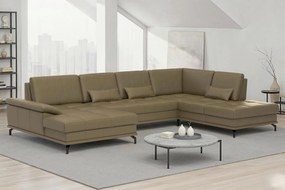 XXXLutz SEDACÍ SOUPRAVA, kůže, olivově zelená Sit & More - Sedací soupravy - 00014403971J