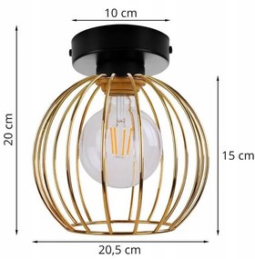 Stropní svítidlo Toronto, 1x zlaté drátěné stínítko, (výběr ze 2 barev konstrukce)