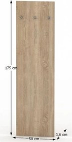 Věšákový panel, dub sonoma, TEMPO ASISTENT NEW 030