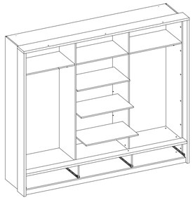 Sconto Šatní skříň s osvětlením ARTI AR-01 černá