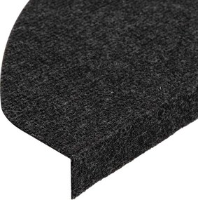 Samolepicí nášlapy na schody 15 ks 65x22,5x3,5 cm černé 136396