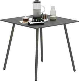 Zahradní stůl Outsunny z oceli 80 x 80 x 74 cm, stůl odolný vůči povětrnostním vlivům, bufetový stůl s ocelovým rámem, neklouzavý campingový stůl pro
