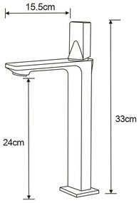 Mexen Crux, vysoká umyvadlová baterie, chromová, 744410-00
