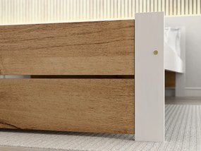 Postel IKAROS DOUBLE 160 x 200 cm, dub artisan/bílá Matrace: Matrace Coco Maxi 20 cm, Rošt: Bez roštu