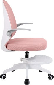Dětská otočná židle Neoseat JUNI 012 s podnoží — látka, růžová