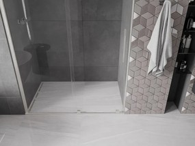 Mexen Velar, posuvné sprchové dveře do otvoru 150 cm, 8mm čiré sklo, broušená ocel, 871-150-000-01-97