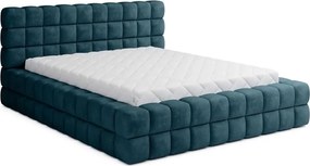 Modrá čalouněná dvoulůžková postel s úložným prostorem s roštem 160x200 cm Dizzle – ELTAP