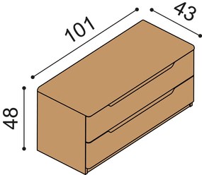 Komoda JELÍNEK FLABO 2Z2 Materiál: Dub, Moření: Jeans