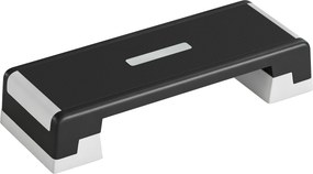 SPORTNOW Aerobic Stepper – nastavitelný na 3 výšky (15/20/25 cm), protiskluzový, nosnost 250 kg – kompaktní černý step pro domácí cvičení