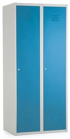 Kovová šatní skříňka, 80 x 50 x 180 cm, cylindrický zámek, modrá - ral 5012