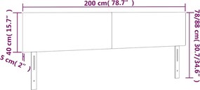 Čelo postele s LED tmavě šedé 200x5x78/88 cm textil 3121355