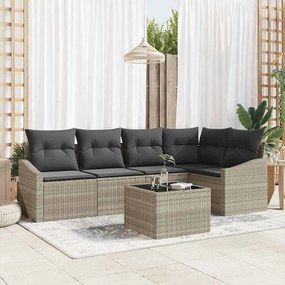 Set pohovek 6 ks Světle šedá polyratan 3346732