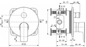 Ideal Standard Connect Air - Podomítková vanová baterie, magnetově šedá A7035A5