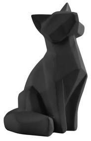 Matně černá soška PT LIVING Origami Fox, výška 15 cm