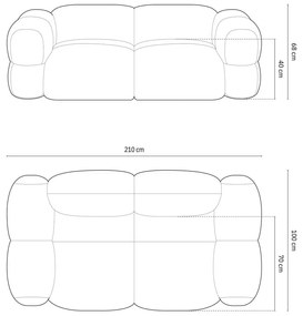 Tmavě modrá pohovka 210 cm Loretto – Cosmopolitan Design
