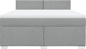 Box spring postel s matrací světle šedá 180 x 200 cm textil 3285960