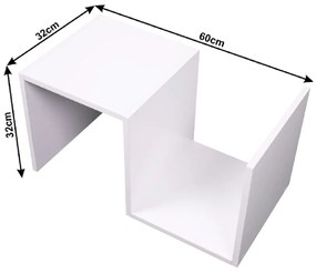 Příruční stolek/police, bílá, VALMAR