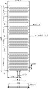Novaservis Novaservis, Vytápěcí těleso černé - rovné, středové připojení
