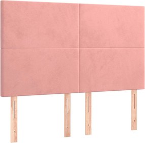 Box spring postel s matrací růžová 140x190 cm samet 3129092