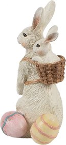 Dekorace králík s nůší a malým králíčkem - 10*9*16 cm