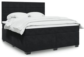 Box spring postel s matrací černá 180x200 cm samet 3293280