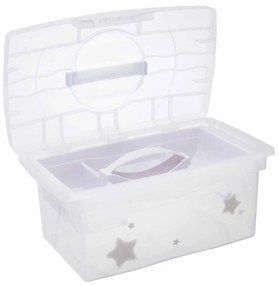 Keeeper Cestovní box s přihrádkou na hračky, léky, kosmetiku "Stars", Bílá