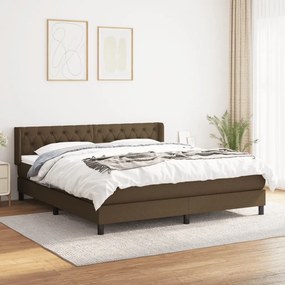 Box spring postel s matrací tmavě hnědá 160x200 cm textil 3129964