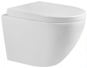 Mexen LENA Rimless, závěsná WC mísa se sedátkem pomalu-padajícím, 48 x 36 cm, bílá, 30221000