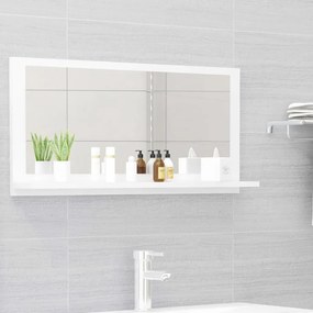 vidaXL Koupelnové zrcadlo 80 x 10,5 x 37 cm dřevotříska [804577] Barva: bílá s vysokým leskem
