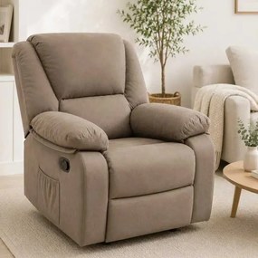 LuxuryForm DESIGN Televizní křeslo VELORA s polohováním - Taupe