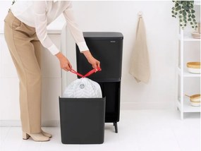 Tmavě šedý plastový odpadkový koš 20+25 l na tříděný odpad SortUp Recycle Hi – Brabantia