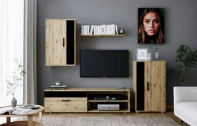 Sada obývacího nábytku Benson dub artisan/černá