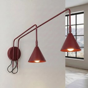 Sollux Lighting Nástěnné svítidlo NOX 2 bordó s vypínačem