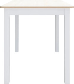 Jídelní stůl bílo-hnědý 114 x 71 x 75 cm masivní kaučukovník 247363