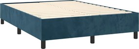 Box spring postel s matrací a LED tmavě modrá 140x200 cm samet 3136309