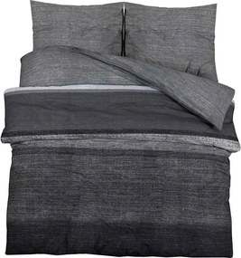 Sada povlečení na peřinu tmavě šedá a černá 260x240 cm bavlna 136483