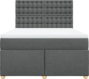 Box spring postel s matrací tmavě šedá 160x200 cm textil 3291346