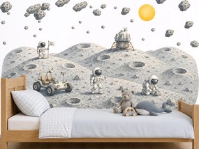 Astronauti na měsíci vesmírné samolepky na zeď arch 130 x 56 cm