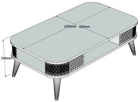 Designový konferenční stolek Baina 105 cm krémový