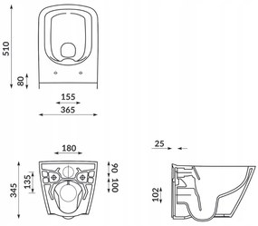 Cersanit City, System50 PNEU podomítkový rám + závěsná wc mísa City Square CleanOn + chromové tlačítko Circle, S701-776