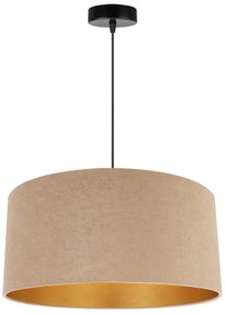 Závěsné svítidlo MEDIOLAN, 1x tmavě obéžové/zlaté textilní stínítko, (výběr ze 2 barev konstrukce), (fi 44cm)