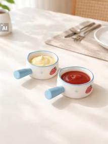 Sinsay - Keramické omáčníky s motivem jahody a uchem 2 pack - modrá